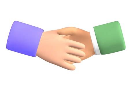 3d 렌더링 아이콘입니다 두 만화 손이 떨리고 있습니다 사업 개념입니다 벡터 격리 그림 3차원 형태에 대한 스톡 벡터 아트 및 기타 이미지 Istock