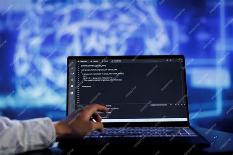 premium photo admin writes code on laptop to visualize artificial