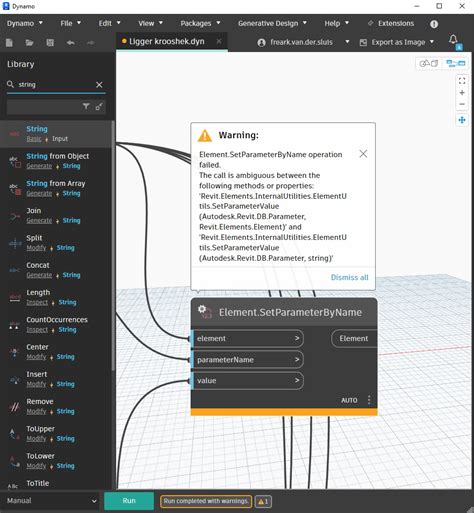 Element Set Parameter By Name Ambigious Call Revit Dynamo