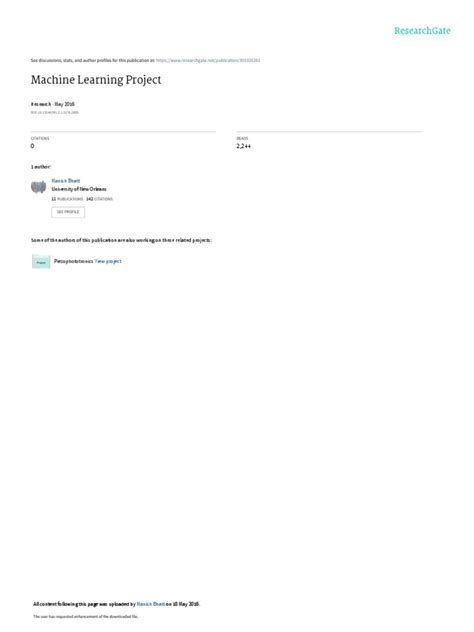 manish bhatt 2451137 projectiv pdf machine learning statistical