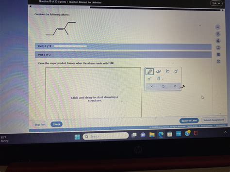Solved Consider The Following Alkene Part 0 2 Part 1 Of Chegg