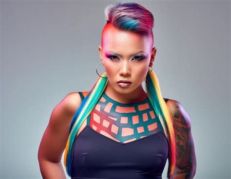 Modern Art Studio Portrait With Geometric Patterns And Body Paint For Gender Equality And LGBT