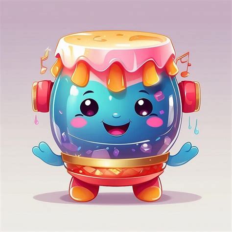Premium Photo 3d Cute Drum Character