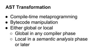 Introduction To Groovy Runtime Metaprogramming And AST Transforms PPT