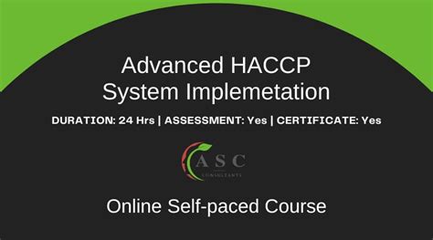 Advanced Haccp System Implementation Course Asc Training Hub