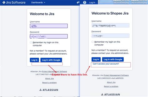 Cant Access You Account Link Not Displayed