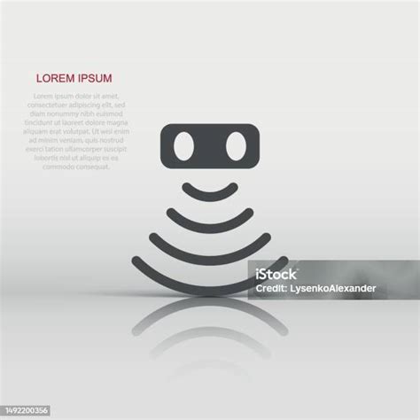 Ikon Sensor Gerak Dalam Gaya Datar Ilustrasi Vektor Gelombang Sensor