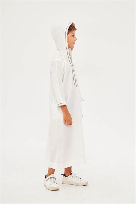 Daddy And Me Moroccan Boys Long Sleeve Thobe White