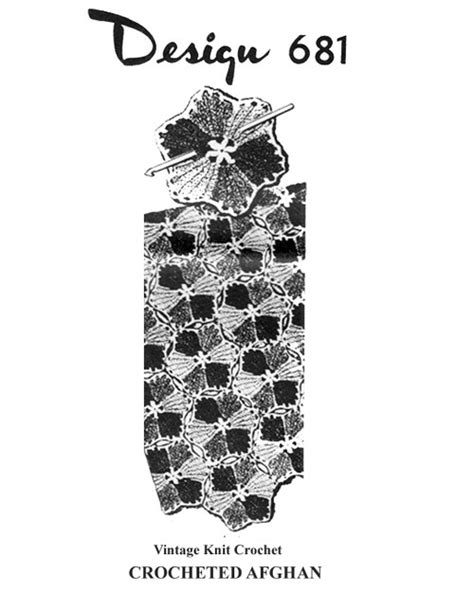 Crochet Afghan And Pillow Pattern Flower Motif Design 681