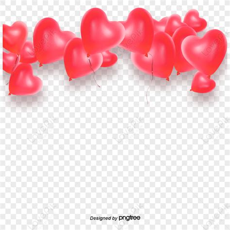 발렌타인 데이 붉은 떠 다니는 하트 일러스트 풍선흙손길일 Png 일러스트 무료 다운로드 Lovepik