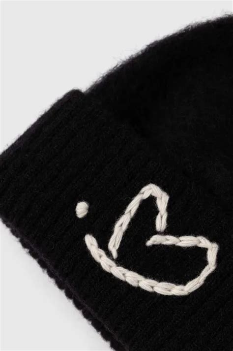 ader error wool beanie twinkkle heart logo beanie black color