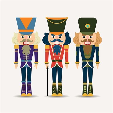 Premium Vector Collection Set Of Christmas Nutcracker Toy Soldier