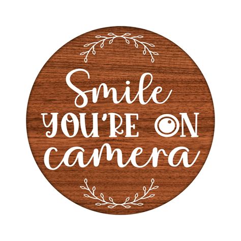 Smile Youre On Camera Funny Round Metal Wreath Sign Etsy