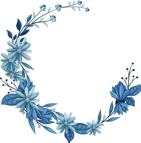 Buquê Floral Azul Com Aquarela 16408028 Png