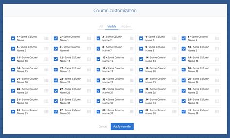 usability huge horizontal sortable column lists issue user