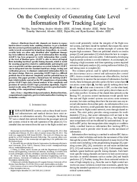 pdf on the complexity of generating gate level information flow