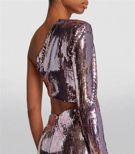 The New Arrivals Ilkyaz Ozel Sequinned Asymmetric Mini Dress Harrods Us