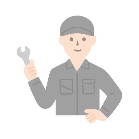 工場の作業員（男性・上半身）のイラスト｜フリーイラスト素材集 ソコスト