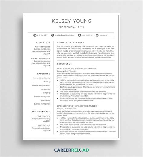 Free Resume Templates For Microsoft Word Artofit