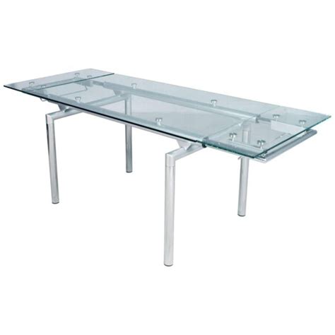 Italian Extendable Chrome And Glass Table 1960s Aptdeco