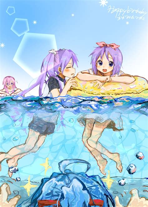 Hiiragi Kagami Izumi Konata Hiiragi Tsukasa And Takara Miyuki Lucky