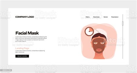 플랫 만화 스타일의 얼굴 마스크 개념 다채로운 벡터 일러스트레이션 미용 바디 케어 및 화장품 관련 현대 벡터 일러스트 사이트