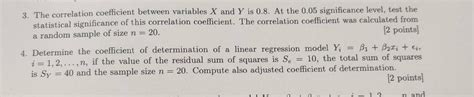Solved 3 The Correlation Coefficient Between Variables X