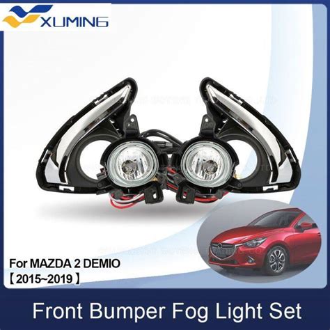 Xuming Front Bumper Foglight Fog Lamp Upgrade Kit For MAZDA 2 M2 DEMIO