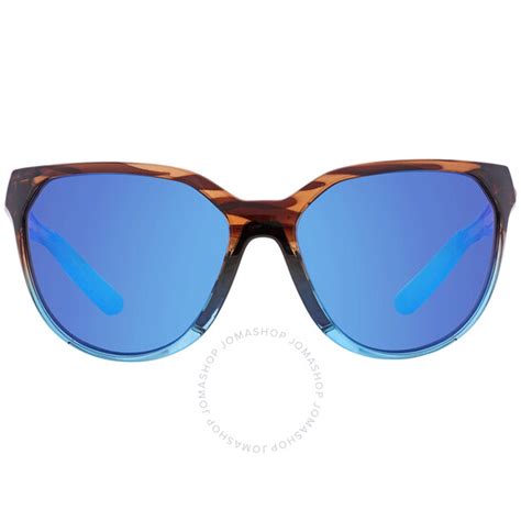 Costa Del Mar Mayfly Blue Mirror Polarized Glass Cat Eye Ladies