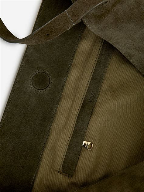 Suede Tote Bag Khaki Green Arket