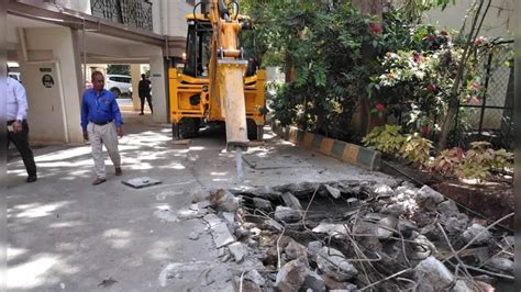 Bengaluru Demolition Encroachments Near Greenwood Residency A