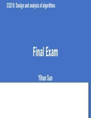 CS218 Final Exam Guide: Algorithms, Analysis & Grading Tips | Course Hero