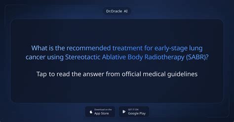 What Is The Recommended Treatment For Early Stage Lung Cancer Using Stereotactic Ablative Body