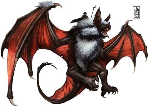 Artstation Giant Bat Rider Fantasy Rpg Bat Dnd Stories