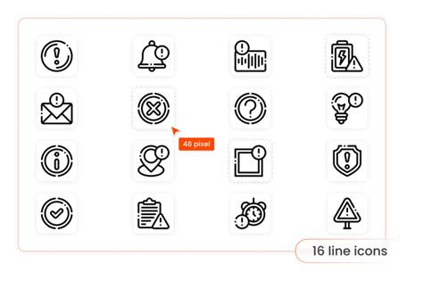 Alert Icons Outline And Glyph Styles Vector Set Icons Ft Alert