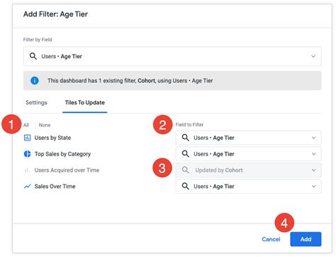 Adding And Editing User Defined Dashboard Filters Looker Google Cloud