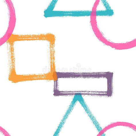 Seamless Texture From Geometric Shapes Vector Illustration Template