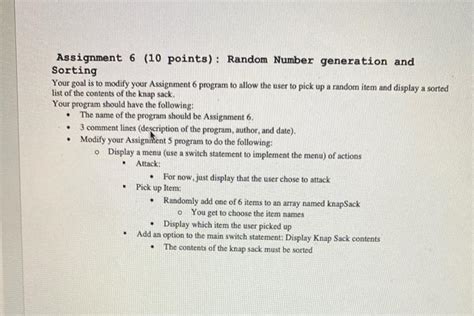 solved assignment 6 10 points random number generation