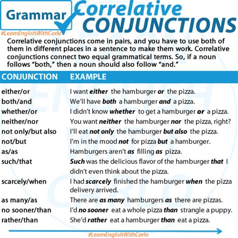Conjunctions Welcome To Learn English With Carlo