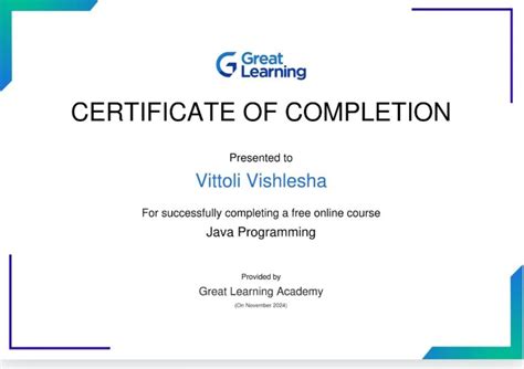 Vishlesha Rao On Linkedin Successfully Completed The Java Programming