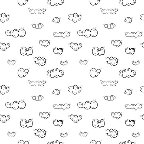 Patr N De Nubes Vectoriales Al Estilo De Doodle Vector Premium