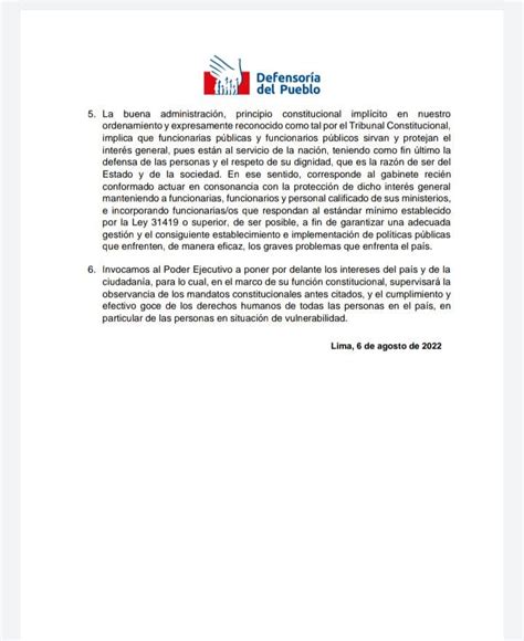 Defensoría Perú on Twitter Pronunciamiento Formulamos observaciones