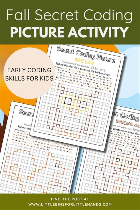 Fall Secret Coding Pictures Free Printable Algorithm Activity
