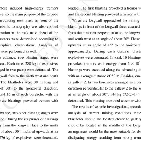 Location Of High Energy Tremor Sources Induced During Longwall Mining