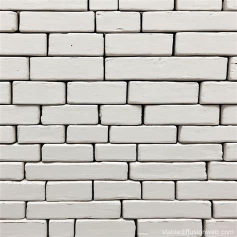 Hand Painted White Rectangular Bricks Stable Diffusion Online