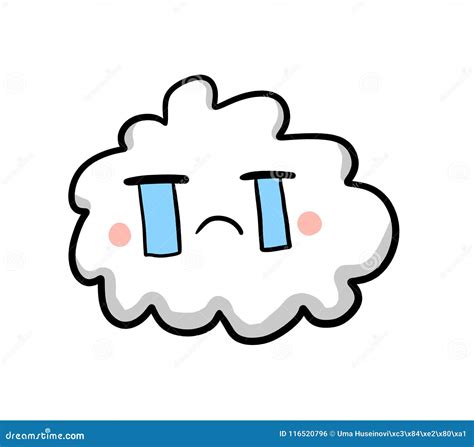 Crying Japanese Cartoon Cloud Stock Illustration Illustration Of