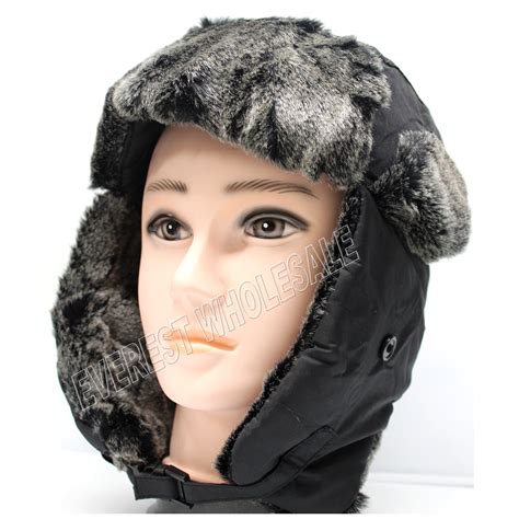 Trapper Troopper Knit Hat Black Color 1 Pcs Everest