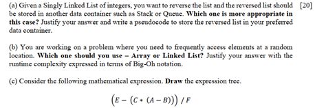 Solved A Given A Singly Linked List Of Integers You Want