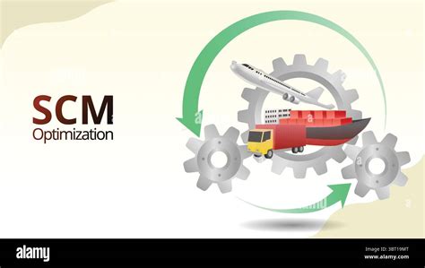 Scm Optimization Concept Supply Chain Managemnt Isometric 3d Style Vector Illustration Stock