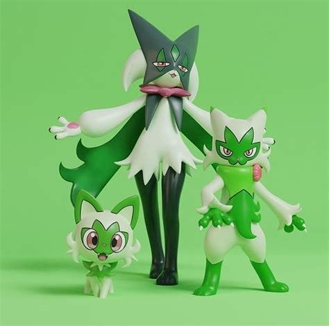 Pokemon Sprigatito Floragato And Meowscarada With 2 Poses 3d Model 3d Printable Cgtrader
